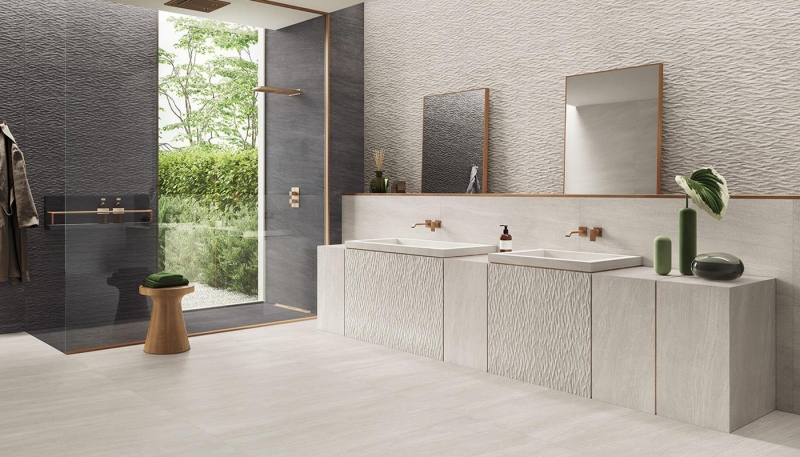 Pavimento Ergon serie Elegance pro formato 45X90 colore Ivory nat rt ...