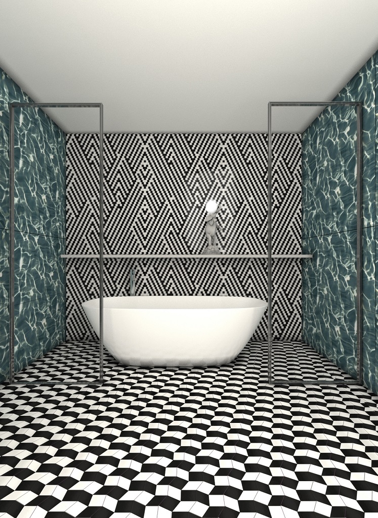 Stock Distortion A-B 30x30 colore nero bianco - Gres porcellanato ...